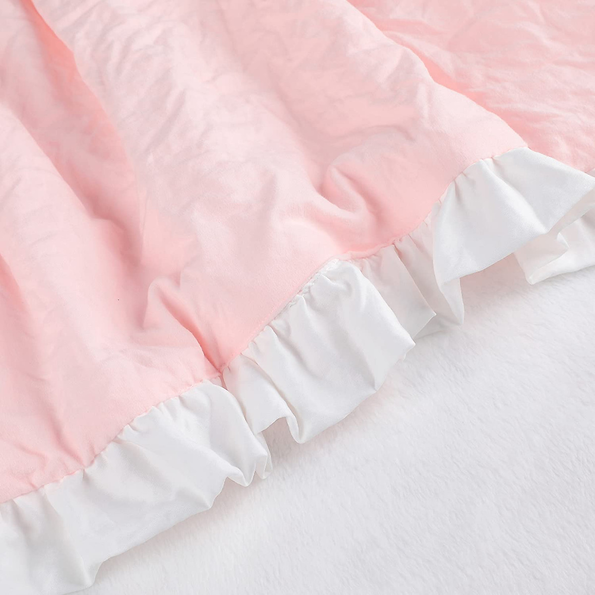 Blush Coral Pink Ruffle Crib Bedding Set Baby Girl Bedding Blanket Nursery Crib Skirt Set Baby Girl Crib Sheet (Ruffle Blanket)