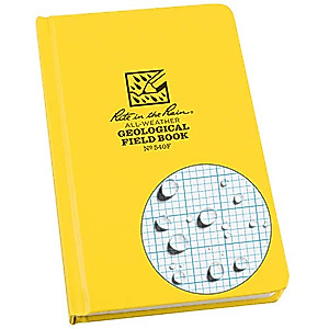 Rite In The Rain Weatherproof Hard Cover Notebook, 4 3/4" x 7 1/2", Yellow Cover, Geological Pattern (No. 540F)