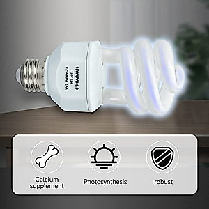 BOEESPAT UVB Reptile Light 10.0, 23W Desert UVA UVB Bulb for Reptiles, Compact Desert Terrarium Lamp, Reptile UVB Light Bulb for Bearded Dragon, Lizard, Tortoise, Snake, Gecko