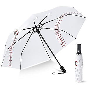 LEAGERA Baseball Umbrella Oversized - Diameter 40.5inch, Automatic Open Close, Portable & Collapsible Travel Sports Umbrella by Ballpark Elite, Perfect Baseball Umbrella Mom Gift for Women