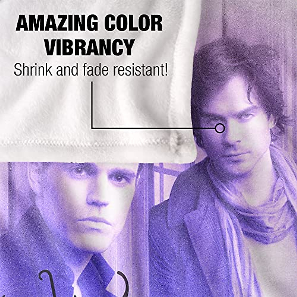 Vampire Diaries Stefan and Damon Officially Licensed Silky Touch Super Soft Throw Blanket 50" x 60"