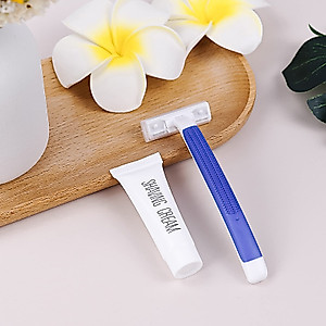 Disposable Razors in Bulk,razors individually wrapped bulk,Twin Blade Razors with Clear Safety Cap and Shaving Cream, Razors For Homeless, Hotel,Air Bnb,Shelter/Homeless/Travel (30PCS)