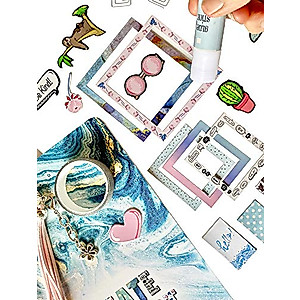 Hapinest DIY Journal Kit for girls - 63pcs Ideal for Teen and Tween girls Ages 8 9 10 11 12 13 14+ Birthday Gift for girls, Scrapbook and Diary Supplies Set
