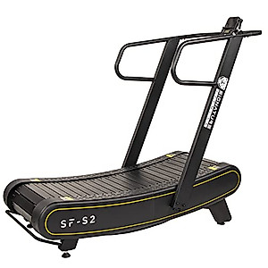 Signature Fitness SF-S2 Sprint Demon - Motorless Curved Sprint Treadmill with Adjustable Levels of Resistance - Drastically Increases Intensity of Running and Walking,Black
