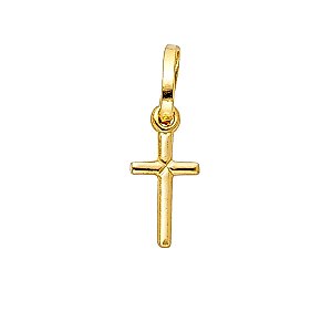 14K Yellow Gold Tiny Cross Pendant - High Polished Finish - Religious Charm Pendant - Fine Jewelry for Men & Women - Ideal Gift for Birthday, Easter, Christmas & All Occasions, 13 x 8 mm, 0.5 grams