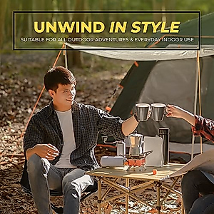 Ecomerr Portable Camping Chair - Bottle Sized Compact Foldable Chair with Carry Bag - Supports 330lbs - Outdoor Backpacking Chair Ultra Lightweight for Lawn, Hiking, Travel, Beach, Picnic