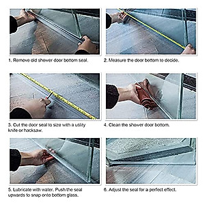 4 Pack Frameless Shower Door Bottom Seal, 3/8 x 39 Clear PVC Shower Seal Strip for 3/8 Inch Glass Shower Door Stop Shower Leaks