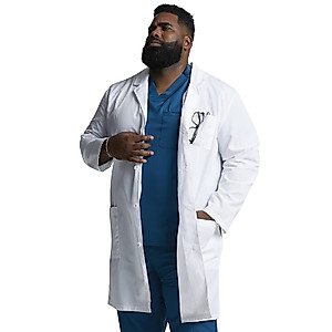 Dickies Size Everyday Unisex 40 Inch Lab Coat, White, 3X-Large Plus
