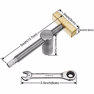 DDWT 2 Pack Bench Dog Clamp 3/4 Inch Dog Hole Clamp Woodworking Adjustable Workbench Stop Stainless Steel Brass (19mm)