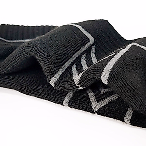 BERING Men's Performance Athletic Ankle Running Socks, Black, Size 9-12, 6 Pairs