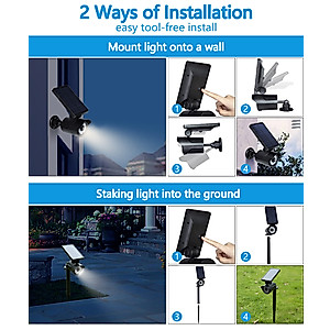 Maksone 2023 Motion Sensor Solar Security Lights Outdoor 2-in-1 Landscape Spotlights Wall Lights Dummy Camera with Flashing Red LED for Yard Garden Driveway Pool Patio 2 Pack