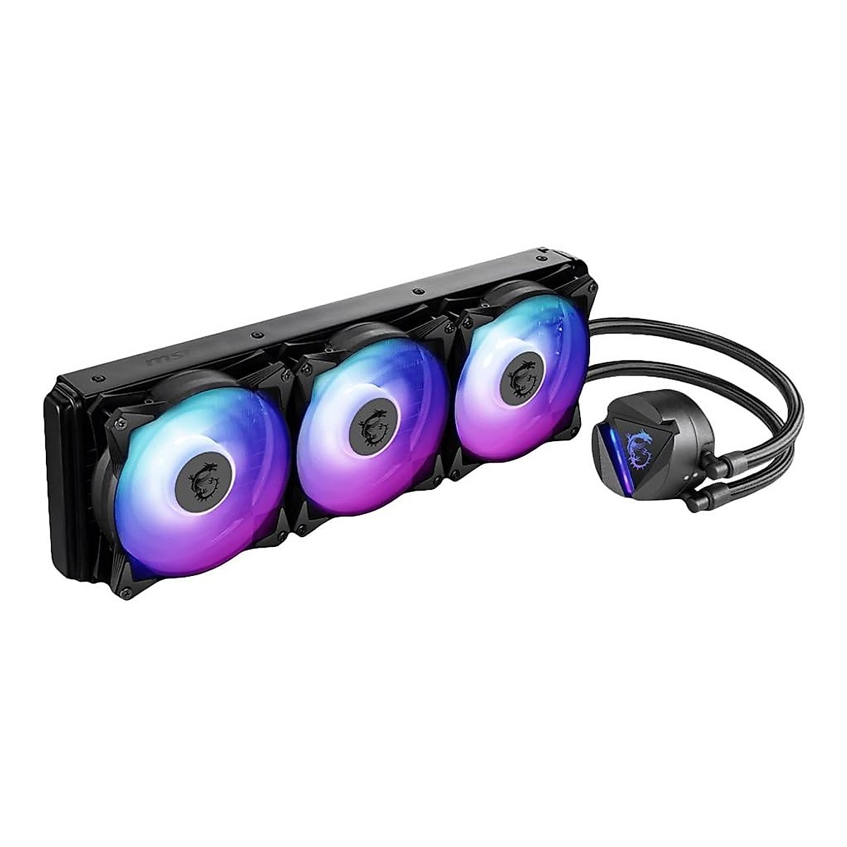 MSI MAG CORELIQUID 360R V2 AIO CPU Liquid Cooler - Rotatable ARGB Blockhead, Integrated Radiator Pump, Split-Flow Water Cooling, Evaporation-Proof Tubing, Easy to Install - AMD & Intel Compatible