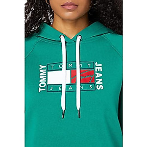 Tommy Hilfiger Women's Everyday Fleece Graphic Hoodie Sweatshirt, Kelly Green, Medium