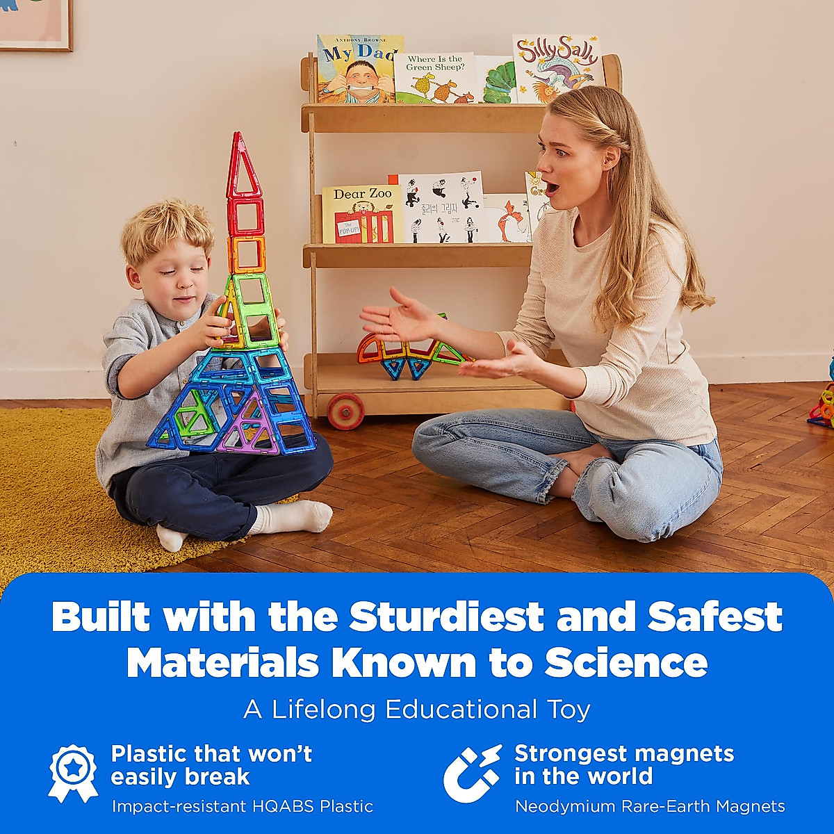 MAGFORMERS Rectangle 12 Pieces Rainbow Colors, Educational Magnetic Geometric Shapes Tiles Building STEM Toy Set Ages 3+