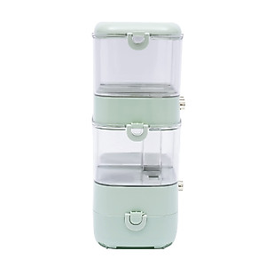 kangten 22Lbs Rice Cereal Grain dispenser, Removable 6 Grids 2 Layers Beans Cereal Containers Storage with Sealed lid Moisture Resistant Household, Kitchen Storage Container for Beans, Barley, Millet