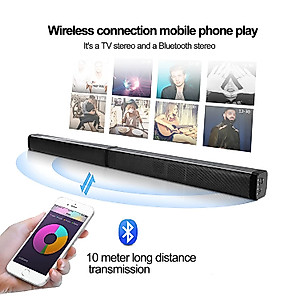 Sunyuey tv Sound bar, 37inch Audio tv Speaker with Surround Sound Home Theater System 4 Driver Speakers,Remote Control,Wall Mounted,Optical/Aux/RCA/USB/Micro SD Connection