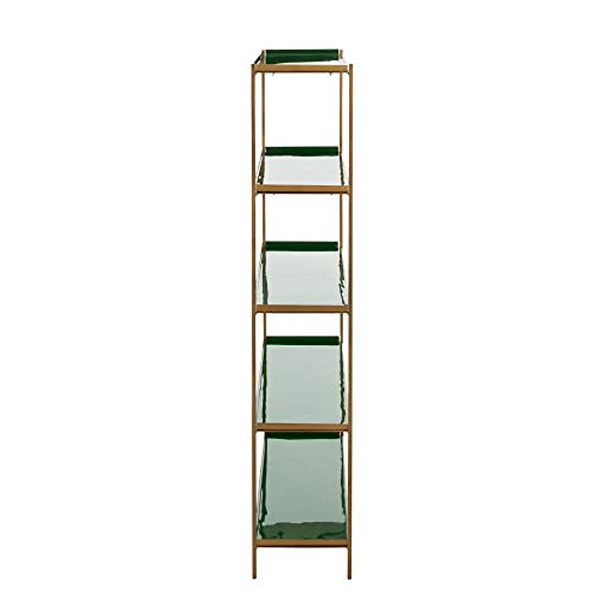Safavieh Home Justine Contemporary Green and Brass 5-tier Etagere Bookshelf