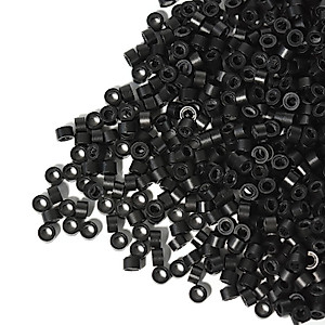 1000 Pcs 5.0 mm Silicone Lined Micro Links Rings Hair Extensions Beads Silicone Lined Beads for Human Hair Extensions and Feather Extensions (Black)