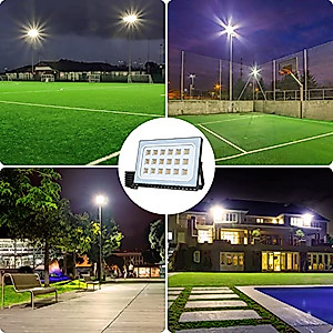 Viugreum 100W LED Flood Lights Outdoor, Waterproof IP65 Work Lights, 110V 10000LM Warm White(3000K), Super Bright Security Floodlights Wall Lights Landscape Lights with US Plug