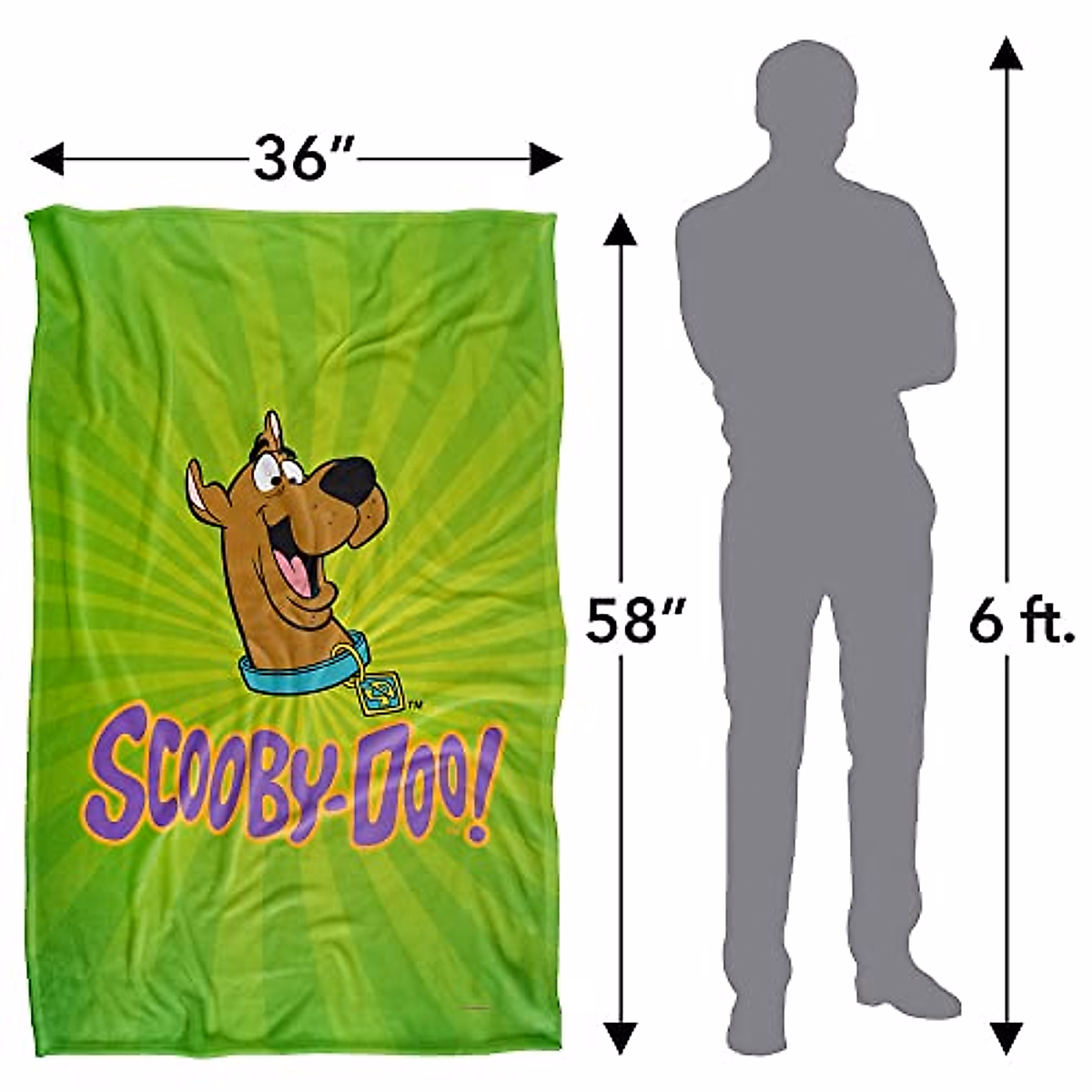 Scooby Doo Green Burst Silky Touch Super Soft Throw Blanket 36" x 58",Burst