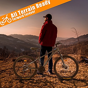 COSTIC 26 Inch Youth/Adult Mountain Bike,21 Speeds,Secure Frame 26 Inch Aluminum Wheels, Suspension Fork，with Dual Disc-Brake for Men Women MTB Adult Bicycle (Matte Grey)