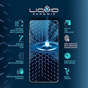 LIQUID CERAMIC Glass Screen Protector Wipe On Scratch and Shatter Resistant Nano Protection for All Phones Tablets Smart Watches - Universal