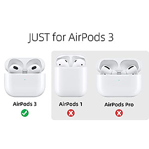 AirPods 3 Case, Airpods 3rd Leather Portable Protective Case Cover Men with Keychain Loss Prevention Clip Supports Wireless Charging Compatible with AirPods 3 2021 (Front LED Visible)
