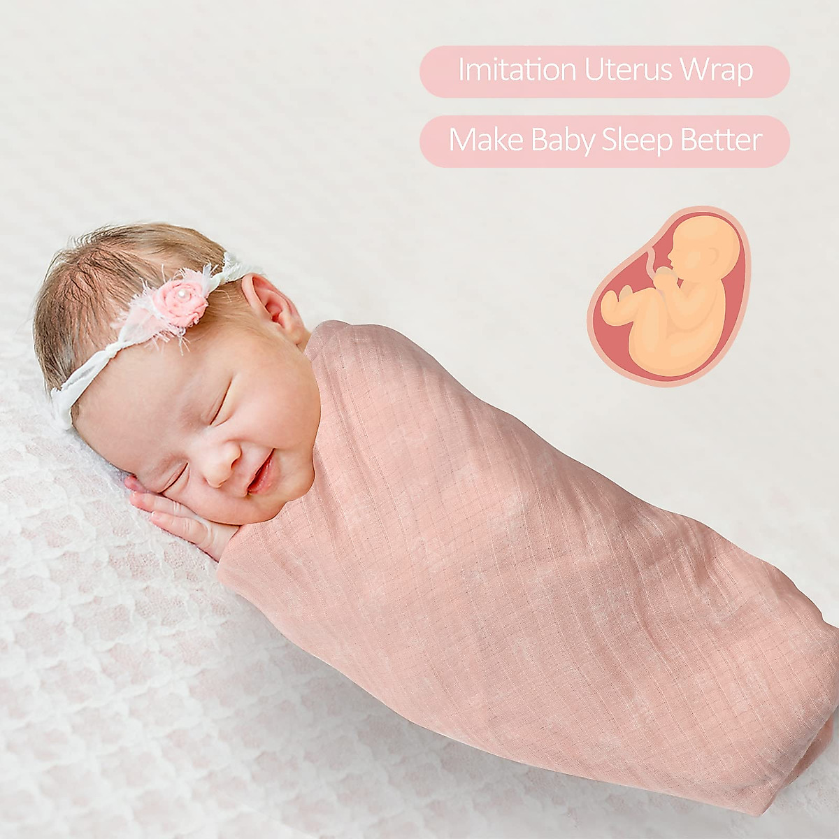 Softan Swaddle Blanket, Muslin Swaddle Blanket for Boys & Girls, 47X47In Muslin Swaddle Receiving Blanket for Newborn, Baby Muslin Swaddle Blanket Soft Silky & Breathable, 4 Pack