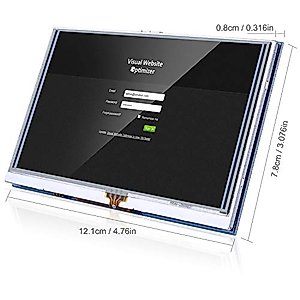 Longruner 5 Inch Touch Screen 800x480 TFT LCD Display for Raspberry Pi 3 2 Model B RPi 1 B B+ A A+ LSC5A (5 inch Touch Screen)