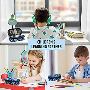 Scovotec Camo Pencil Case, Large Capacity Pen Pencil Case for Boys Girls Teen, Kids 3 Compartments Multifunction Pencil Box with Zipper Organizer, Pencil Pouch for School Students