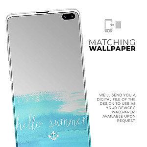 DesignSkinz Hello Summer Blue Watercolor Anchor V2 Protective Vinyl Decal Wrap Skin Cover Compatible with The Samsung Galaxy S20 (Screen Trim & Back Glass Skin)
