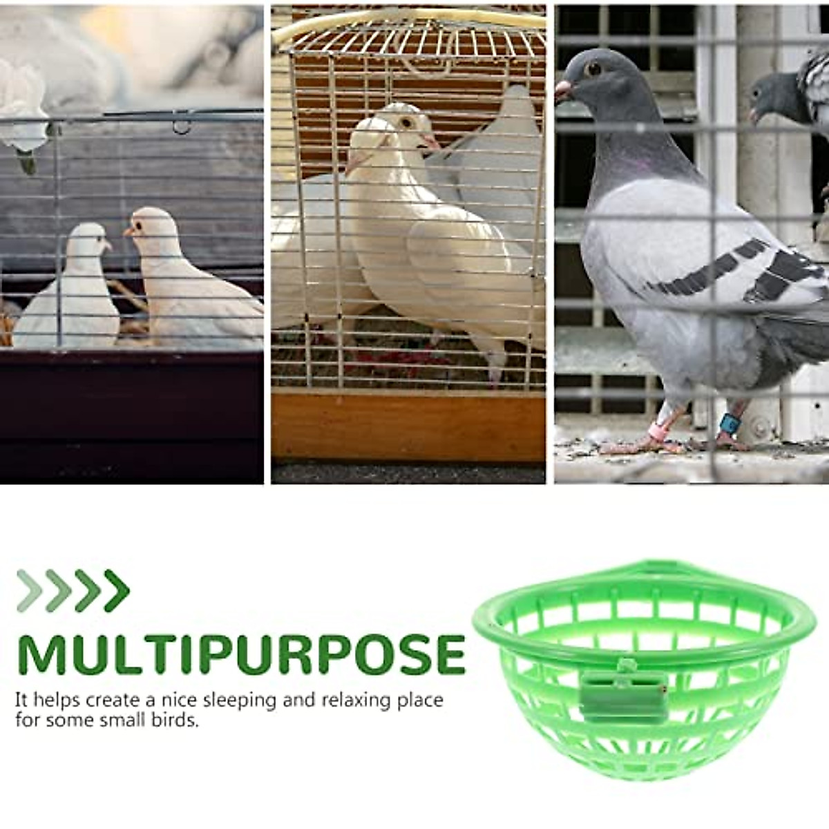 Mipcase 2pcs Plastic Bird Nest, Canary Nest Plastic Hollow Hanging Cage Finch Parrot Canary Pigeon Nest Bowl Eggs Hatching Tool Pan, Bird Breeding Hut Nest Pan