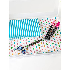 VIXKEXN 2 Pack Portable Project Case for 8.5 x 11 Letter A4 File Paper, Plastic Scrapbook Paper Storage Box, Documents Magazines Protector, Office Supplies File Storage Case ( 12.52 X 9.45 X 0.94
