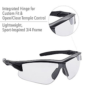 Howard Leight by Honeywell Uvex Acadia Shooting Glasses with Uvextreme Plus Anti-Fog Lens Coating, Clear Lens (R-02214)