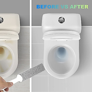 Jspeggy 2 Pack 100% Natural Pumice Toilet Brush with Extra Long Handle, Hard Water Ring Remover for Toilet, Pool, Bathroom, Tiles & BBQ Grills