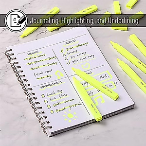 Mr. Pen- Aesthetic Highlighters, 12 pcs, Yellow, Chisel Tip, Bible Highlighters and Pens No Bleed, Bible Highlighter Pens, Cute Highlighters, No Bleed Highlighters for Bible Pages No Bleed