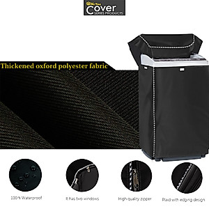 Portable Washing Machine Cover,Top Load Washer Dryer Cover,Waterproof Full-Automatic/Wheel Washing Machine Cover(20"20"34"inches,Black)