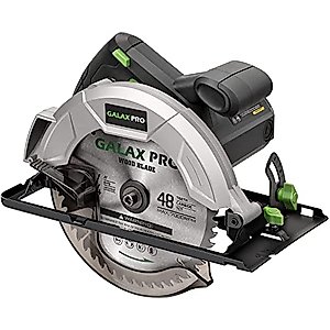 GALAX PRO Circular Saw 5800 RPM Hand-Held Cord Circular Saw, 10 Amp with 7-1/4 Inch Blade, Adjustable Cutting Depth (1-5/8" to 2-1/2") for Wood and Logs Cutting