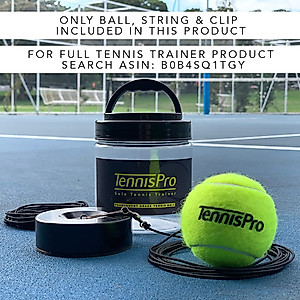 Tennis Pro Tennis Trainer Replacement Ball | ITF Tournament Grade Tennis Ball | Professional Choice Tennis Rebounder Ball | Tennis Ball on a String | Quick Clip and Anti-tangle Technology