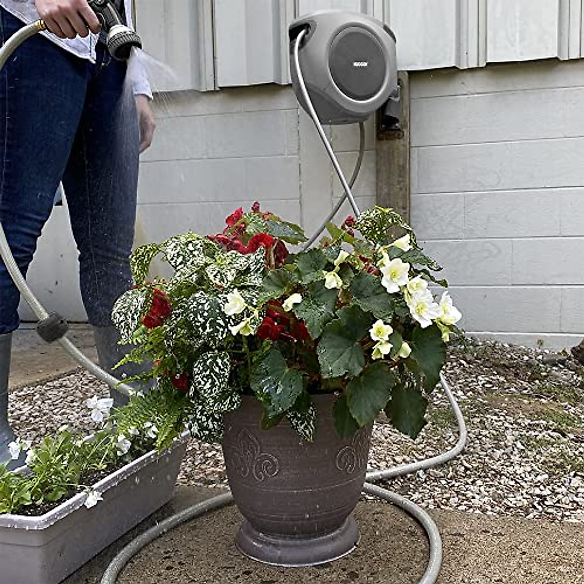 65ft Retractable Hose Reel Gray