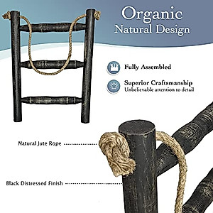 Farmhouse World Ladder Hand Towel Rack (Wall, Black)