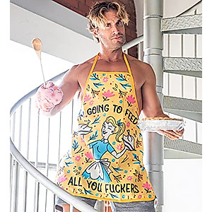 Crazy Dog T-Shirts I'm Going to Feed All You Fuckers Funny Cooking Food Graphic Kitchen Accessories (Oven Mitt + Apron)