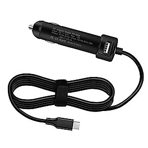 12-24V DC 65W USB C Car Charger for Dell Latitude 13 14 15 5430 7210 Dell Precision 3570 Dell XPS 13 Plus Laptop Power Supply Lenovo Asus HP Acer 65W Car Charger
