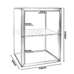 Cutora Clear Handbag Display Case for Closet, Large 2 Layers Plastic Acrylic Purse Storage Organizers, Anti Dust Luxury Stackable Bag Container Box with Magnetic Door for Clutch Cosmetics Makeup