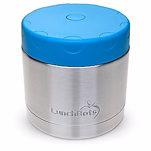 LunchBots 16oz Thermos Stainless Steel Wide Mouth - Insulated Thermos With Vented Lid - Keeps Food Hot or Cold for Hours - Leak-Proof Portable Thermal Food Jar is Ideal for Soup - 16 ounce - Aqua