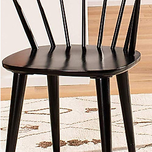 Safavieh Home Collection Blanchard Black Curved Spindle Side Chair, Wood, (Set of 2)