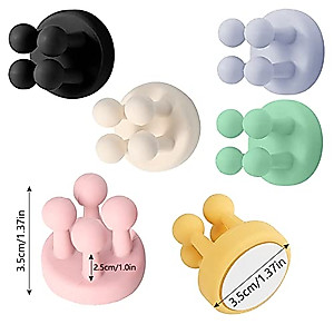Ledeak 6 Pcs Self Adhesive Hooks Holders, Silicone Decoration Hooks Reusable Seamless Utility Hook, Functional Plug Cable Razor Utility Holders for Kitchen Bathroom Home Office