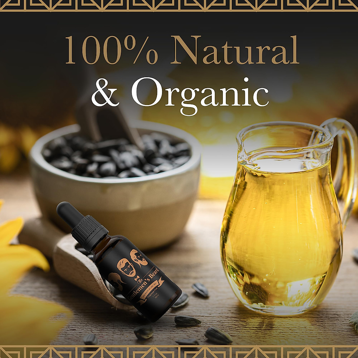 The Gentlemen's Premium Beard Oil - Conditioner Softener - All Natural Fragrance Free - Softens, Strengthens and Promotes Beard & Mustache Growth - Leave In Conditioner Moisturizes Skin