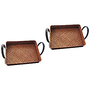 Cabilock 2pcs Handwoven Seagrass Storage Basket Small Woven Basket for Wedding Bathroom Kitchen Supplies