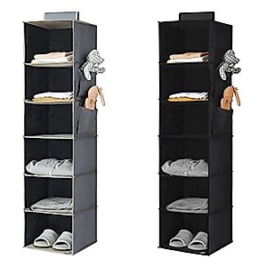 YOUDENOVA Hanging Closet Organizers and Storage, 6-Shelf Closet Hanging Storage Shelves